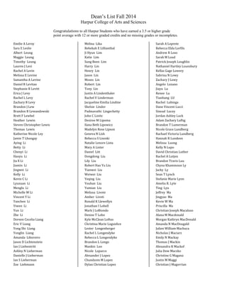 Deans List Fall 2014_1 | PDF