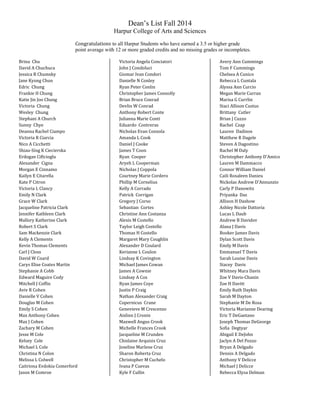 Deans List Fall 2014_1 | PDF