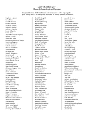 Deans List Fall 2014_1 | PDF