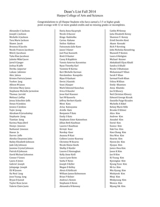 Deans List Fall 2014_1 | PDF