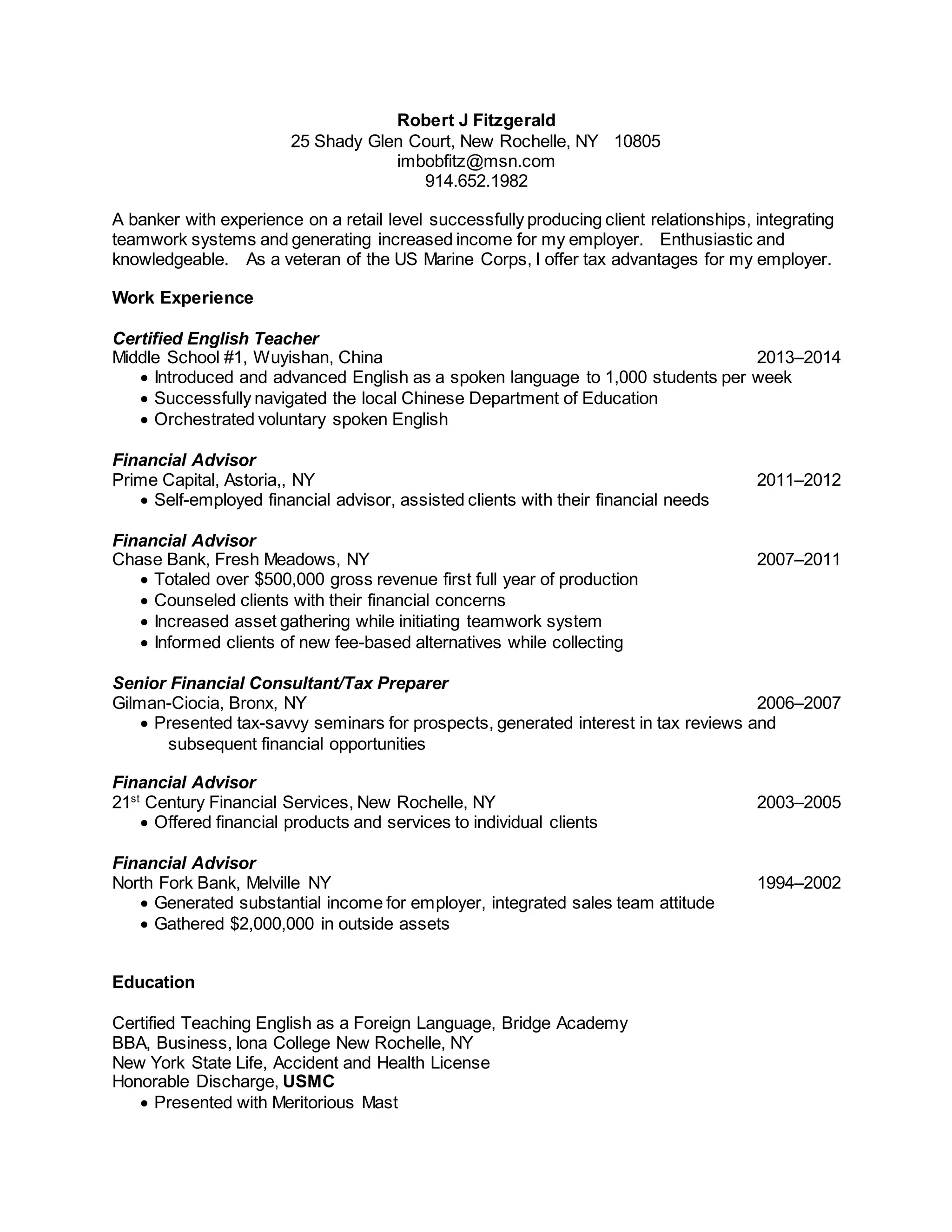 Fitzgerald Resume May 2015 | DOCX