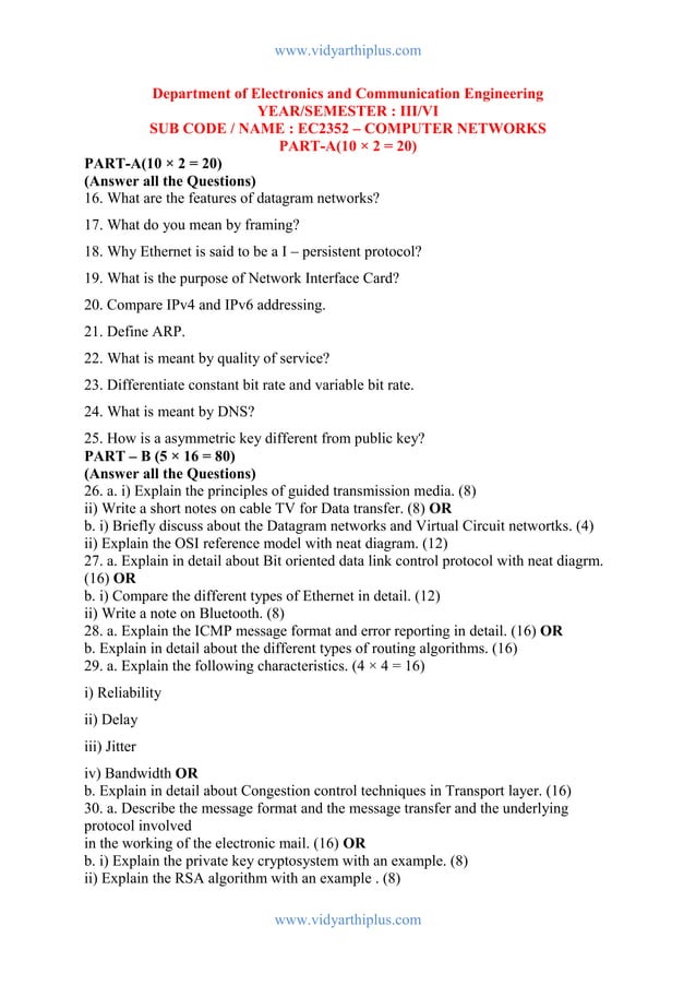 3 ec2352 – computer networks | PDF