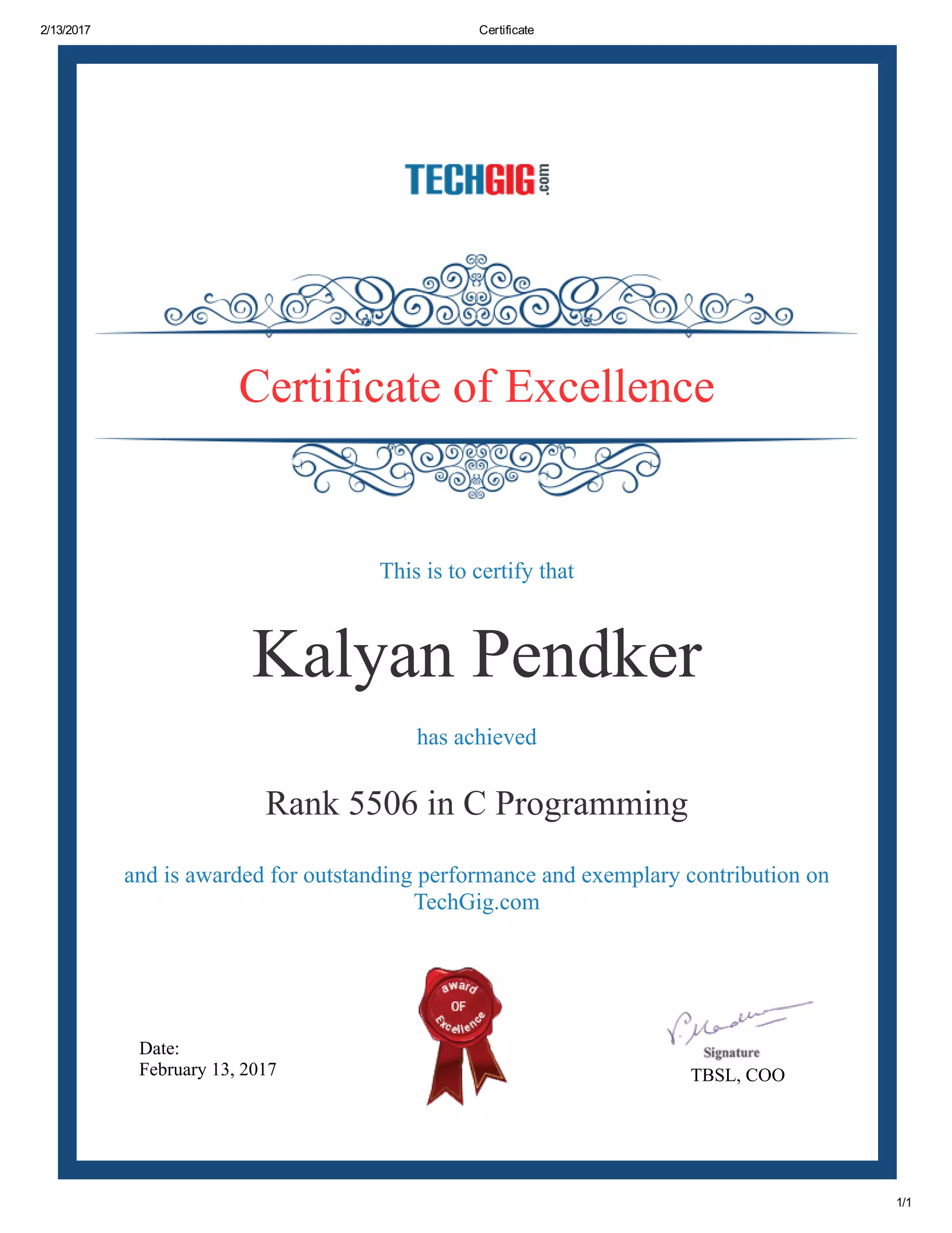 Certificate-Techgig | PDF | Awards Shows | Events