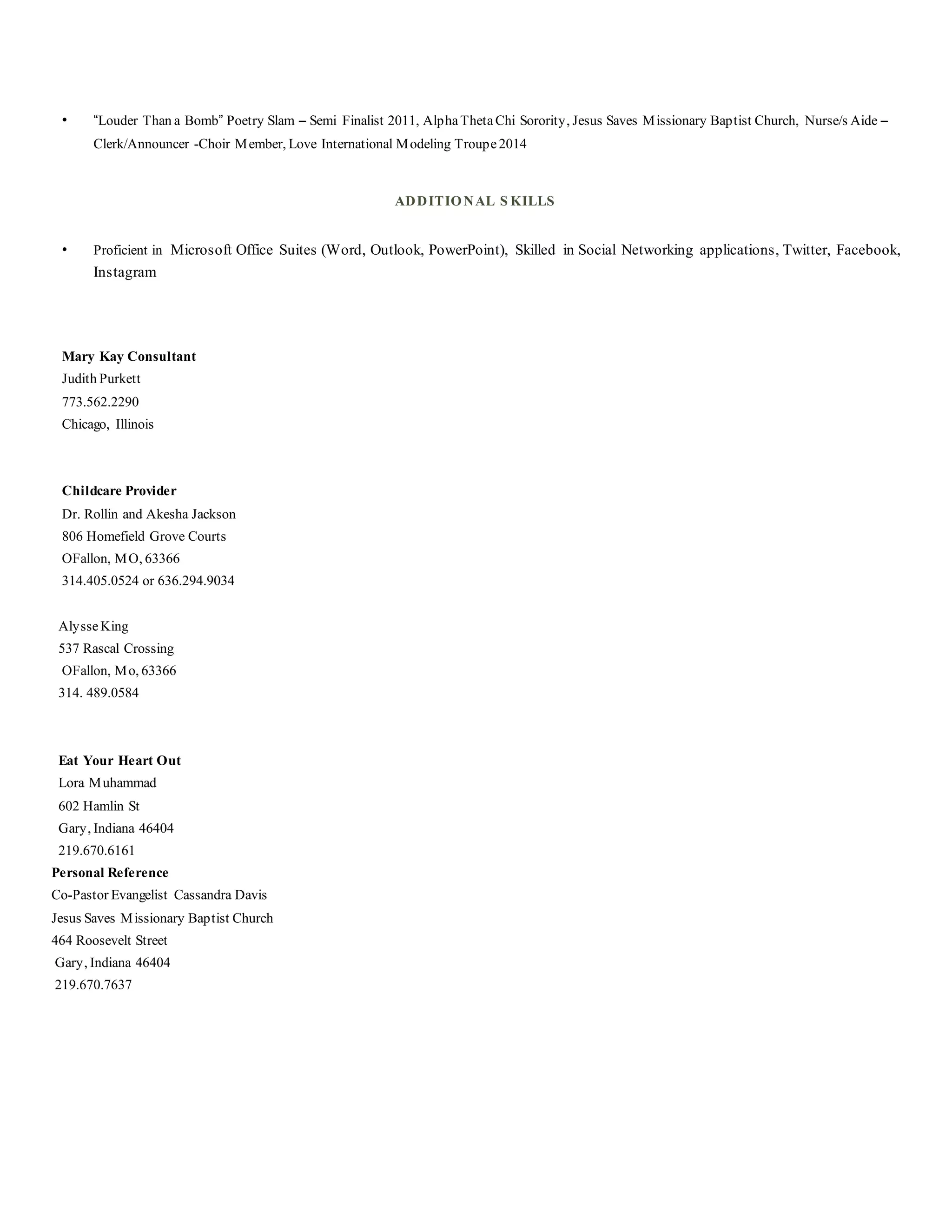 Che'la's Resume | DOCX