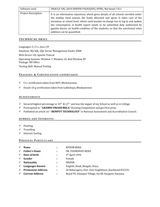 Kusum_Resume 2016 | PDF