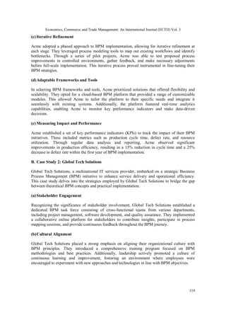 NAVIGATING THE BUSINESS PROCESS MANAGEMENT (BPM) IMPLEMENTATION JOURNEY: STRATEGIES FOR MERGING ...