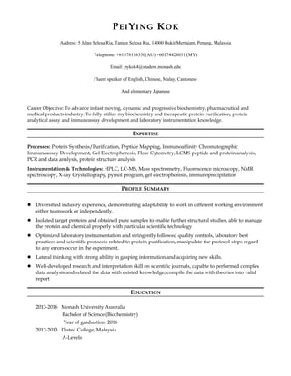 Peiying resume edited (1) | DOC