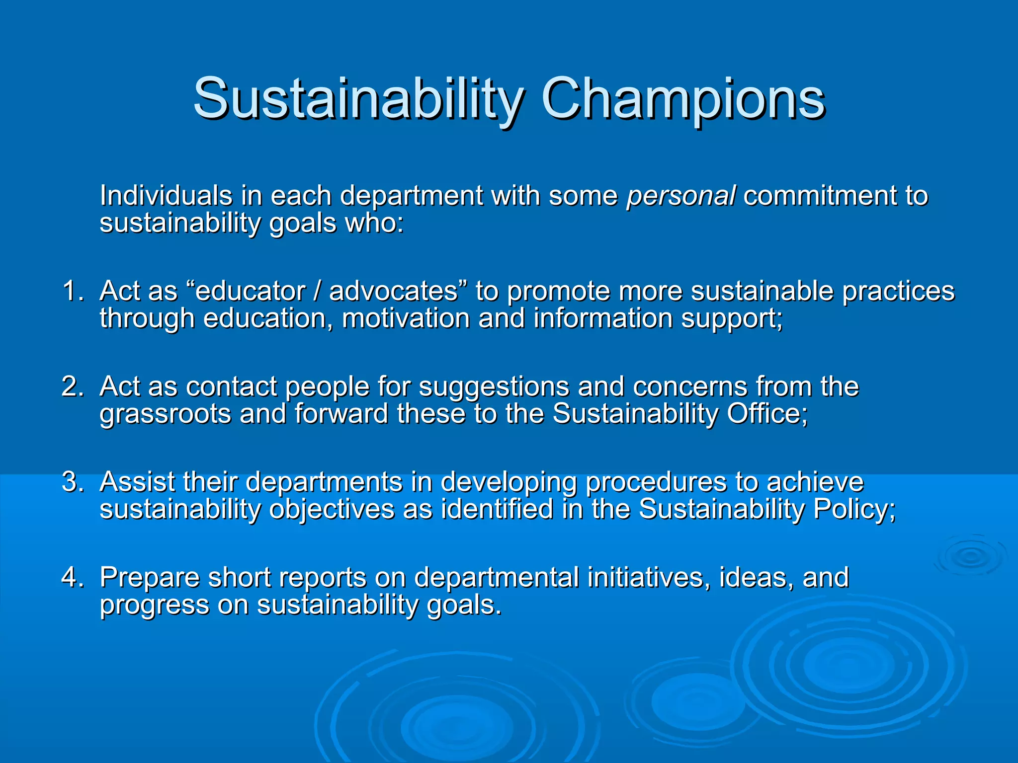 Environmental Champions Presentation | PPT