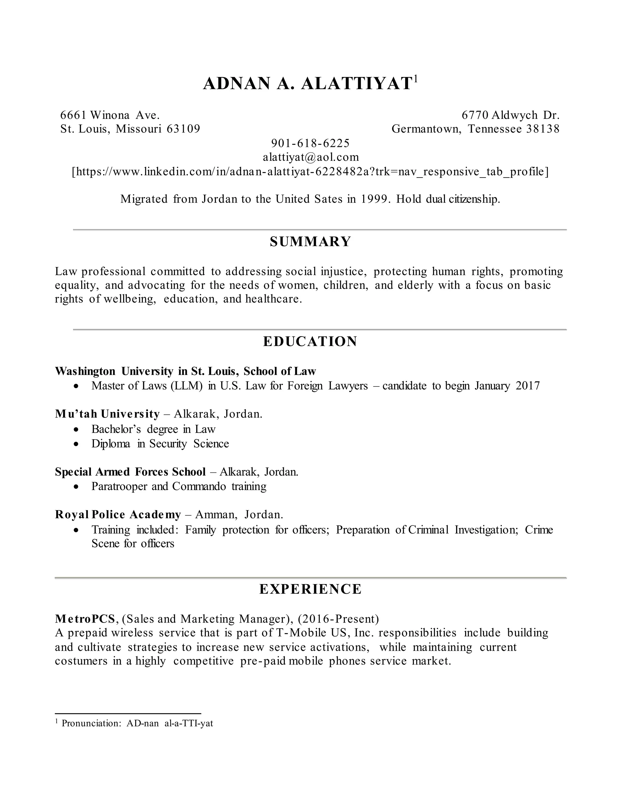 Proofed_Adnan Resume 11-9-16 | PDF