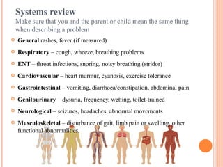 history taking in pediatrics patient by Dr yousef Ayman alsetif | PDF ...