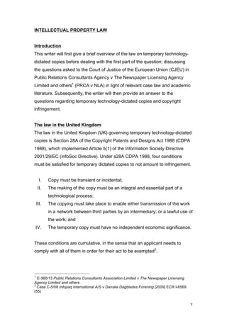 Intellectual Property Law Paper | PDF