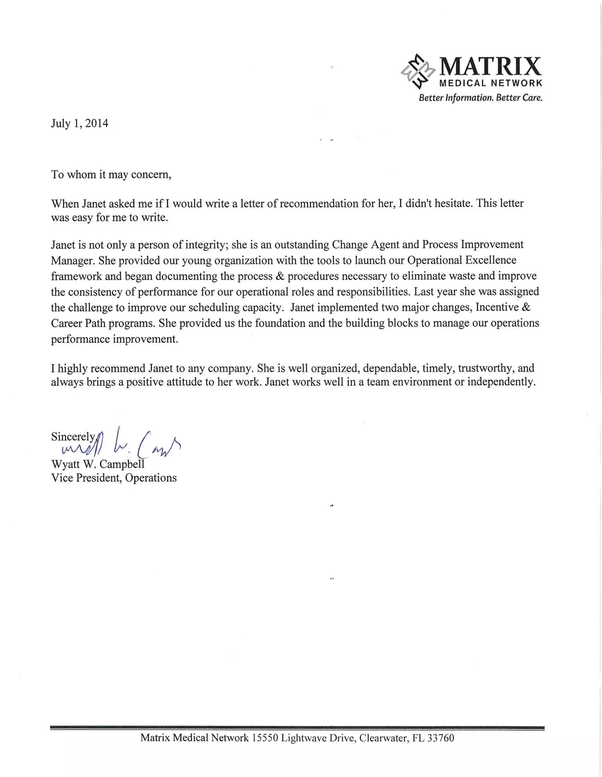 Ref Letter Matrix_Campbell | PDF