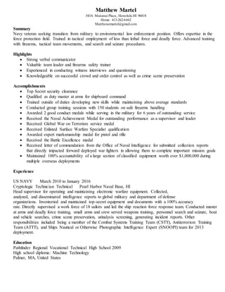 Matthew Martel Resume. | DOCX