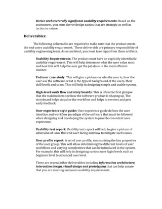 Role of an Architect in Software Usability Engineering | PDF | Internet ...