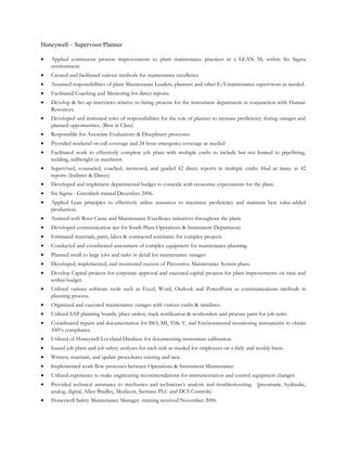 Honeywell Experience | PDF