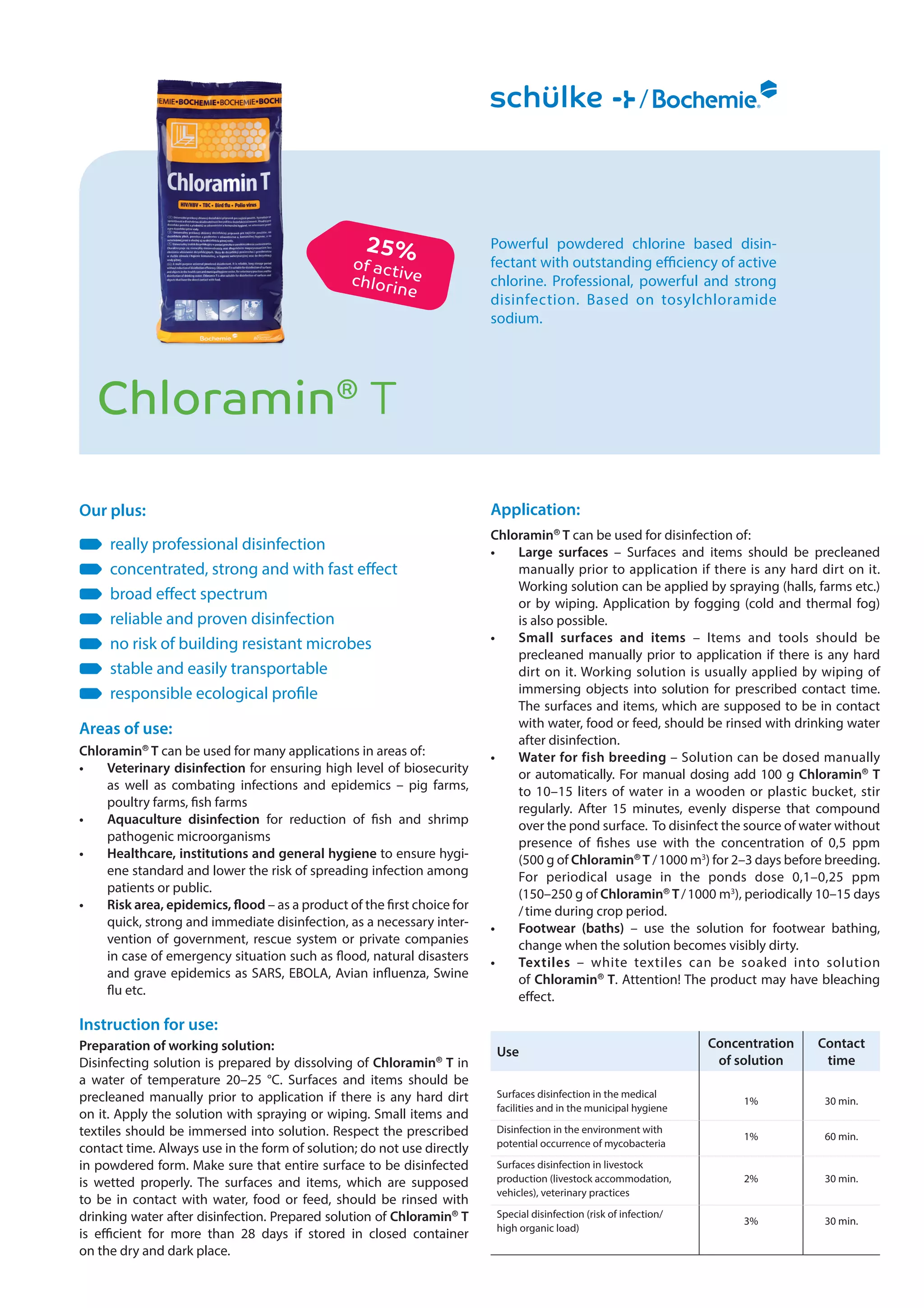 CHLORAMIN T_product information sheet (2) | PDF