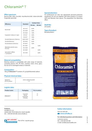 CHLORAMIN T_product information sheet (2) | PDF