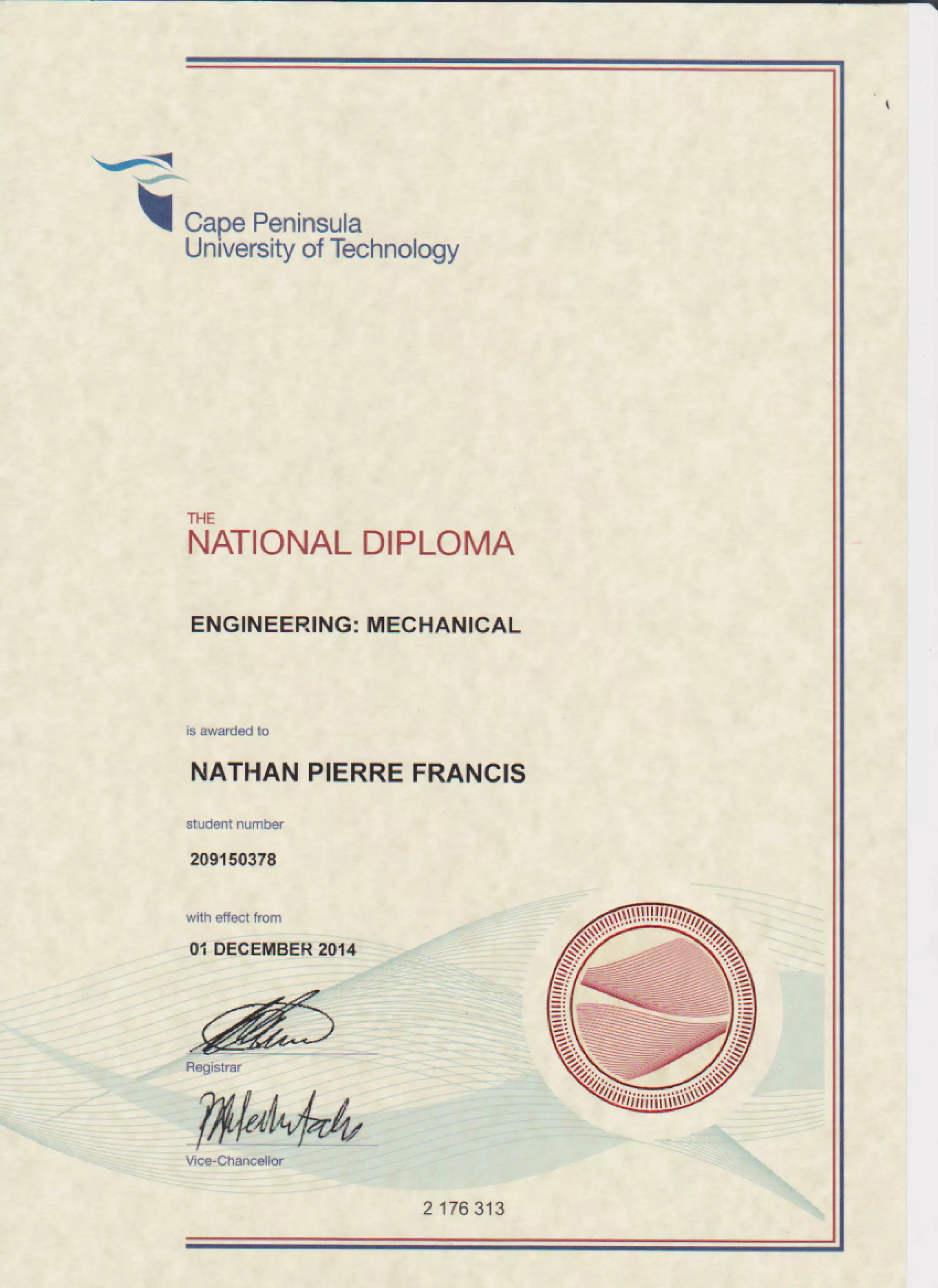 Nathan Francis - National Diploma | PDF