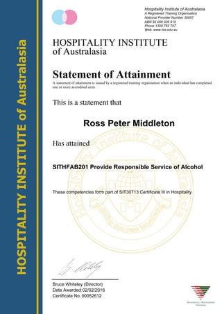 RSA Certificate_SIT30713 | PDF