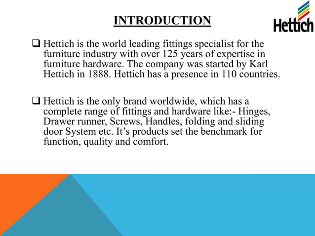Internship HETTICH | PPT