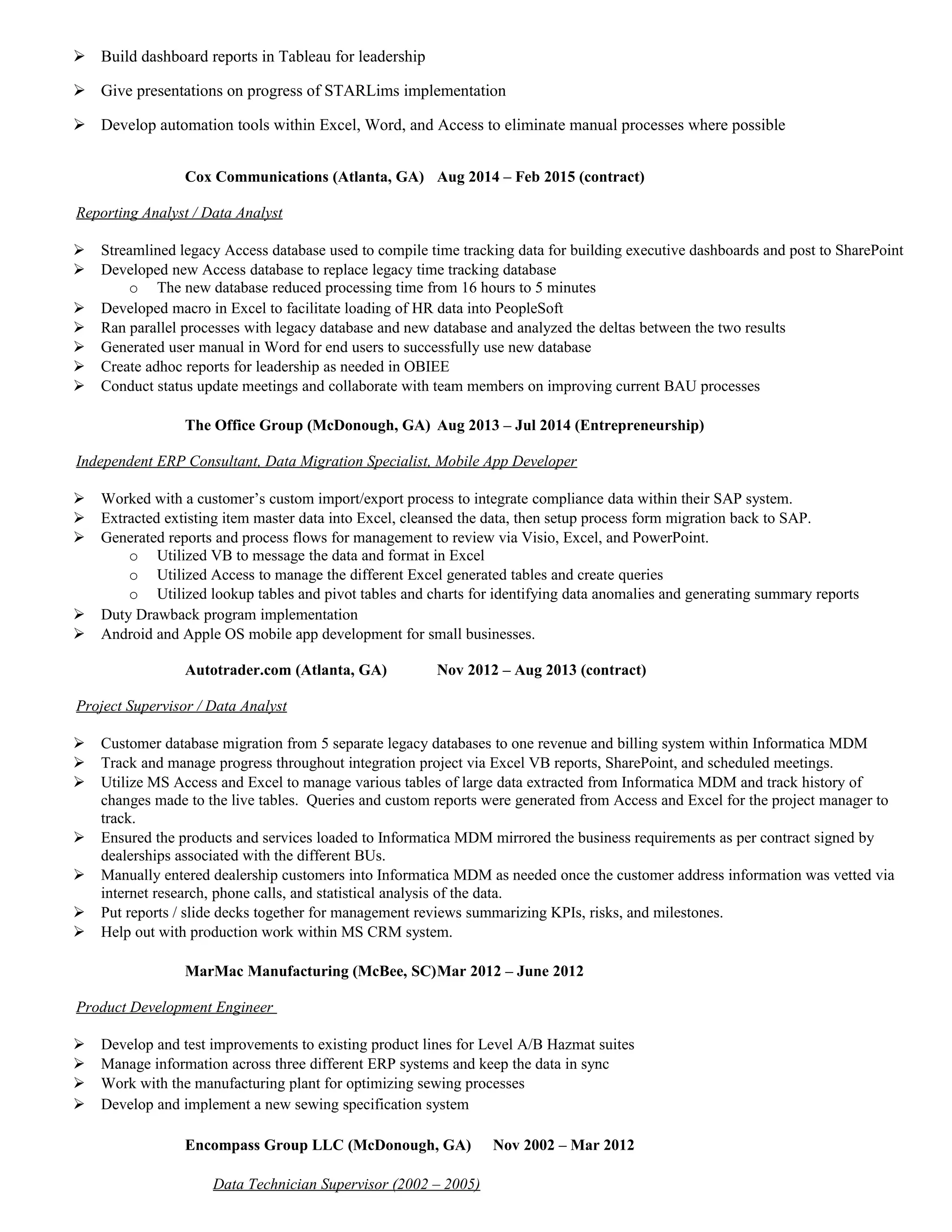 Resume - Stuart Arnold | DOC