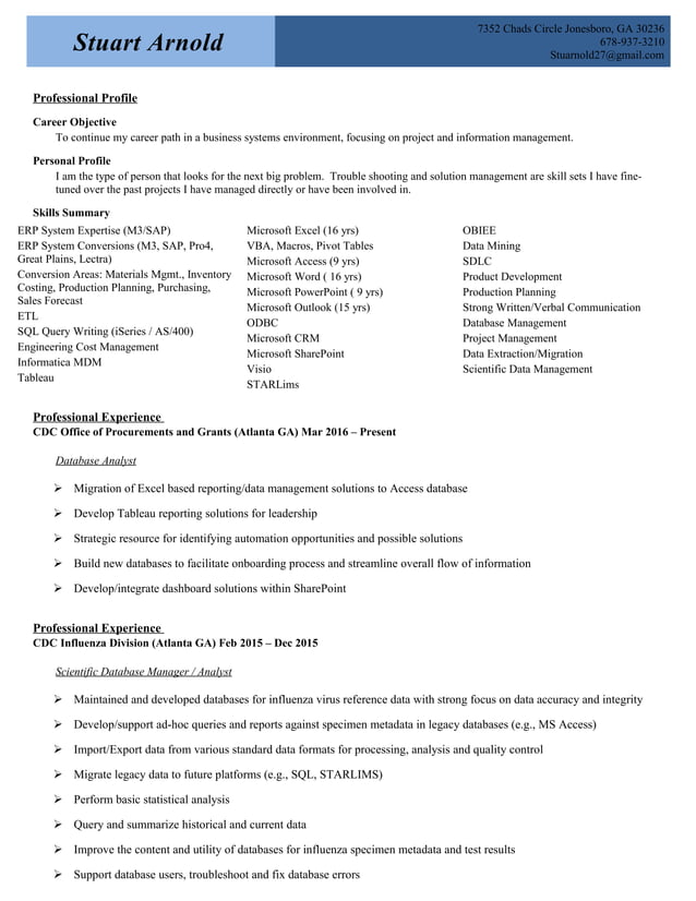 Resume - Stuart Arnold | PDF