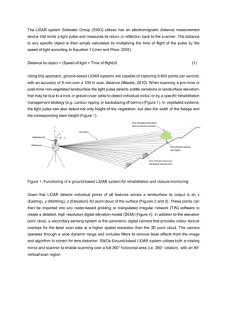 The use of LiDAR in rehabilitation performance and landform stability monitoring Final | PDF ...