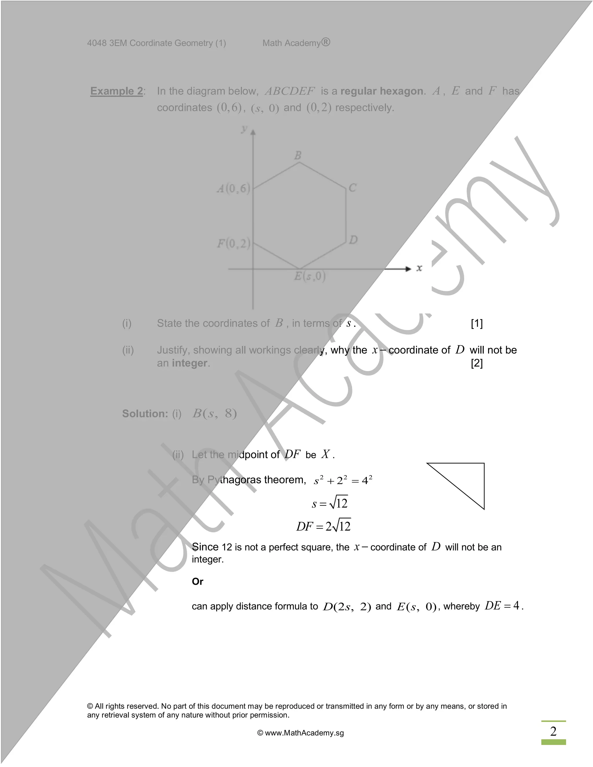 Sec 3 E Maths Notes Coordinate Geometry | PDF