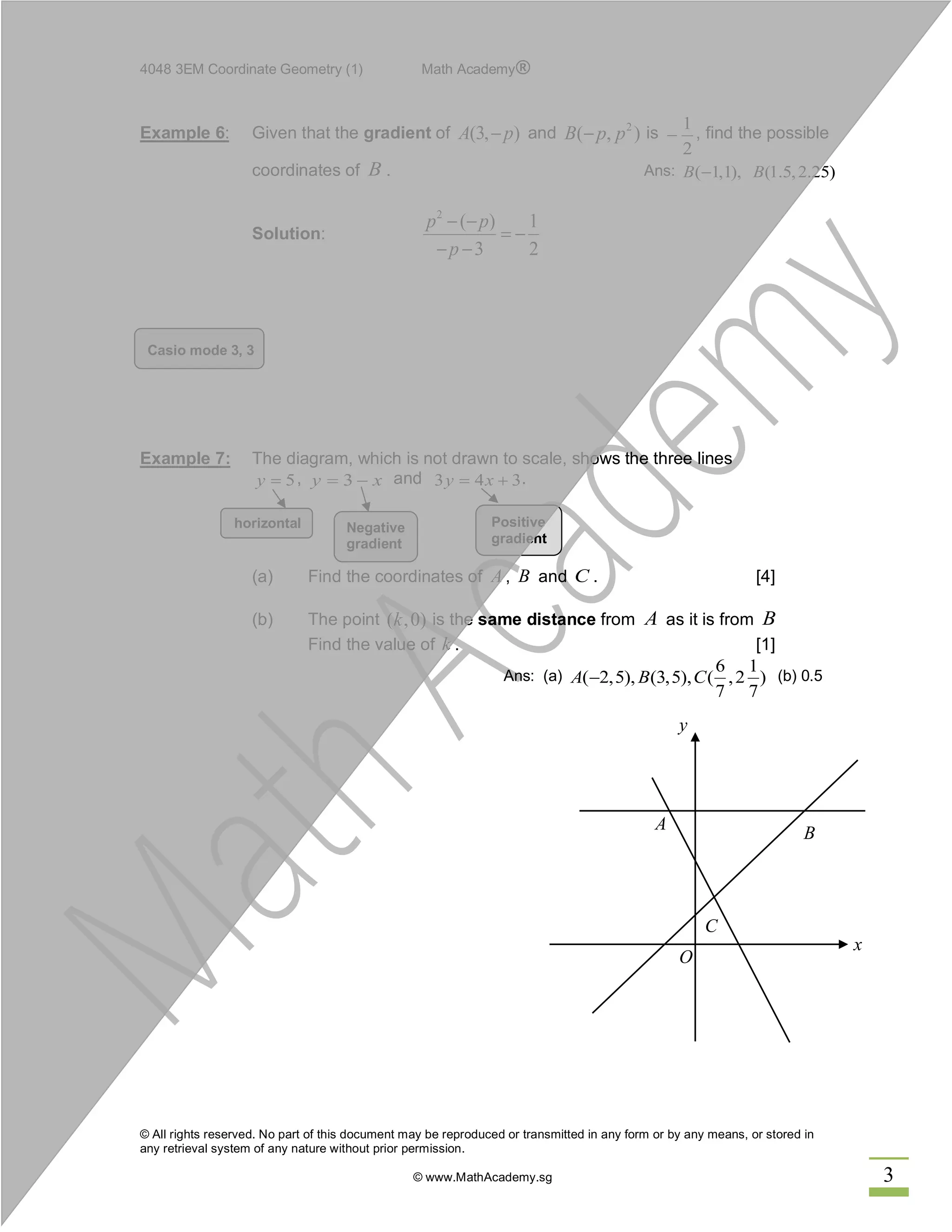 Sec 3 E Maths Notes Coordinate Geometry | PDF