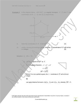Sec 3 E Maths Notes Coordinate Geometry | PDF