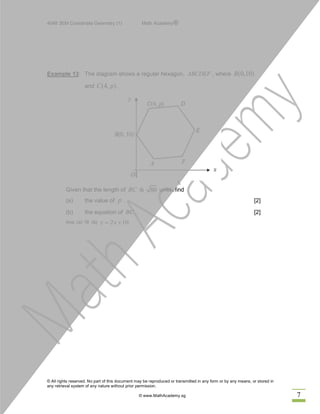 Sec 3 E Maths Notes Coordinate Geometry | PDF