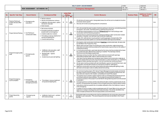 3 emergency management risk assessment templates | DOCX
