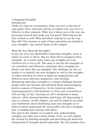 3 Engaging StrengthsIntroductionThink of a time or circumstanc.docx