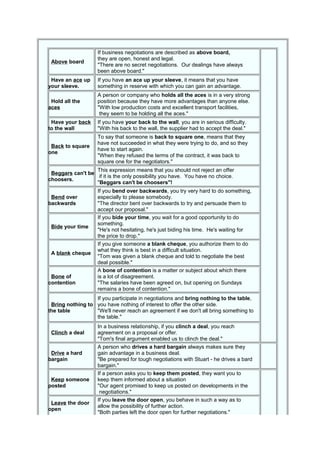 English idioms relating to business work | DOC