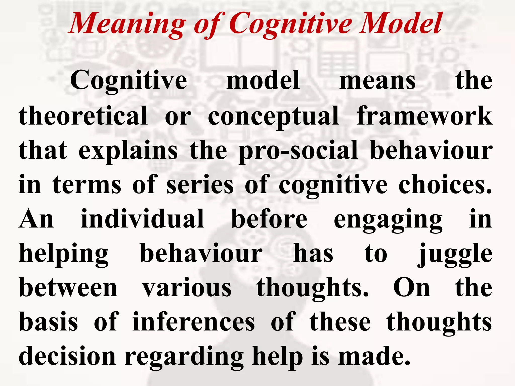 prosocial behaviour cognitive model English | PPT