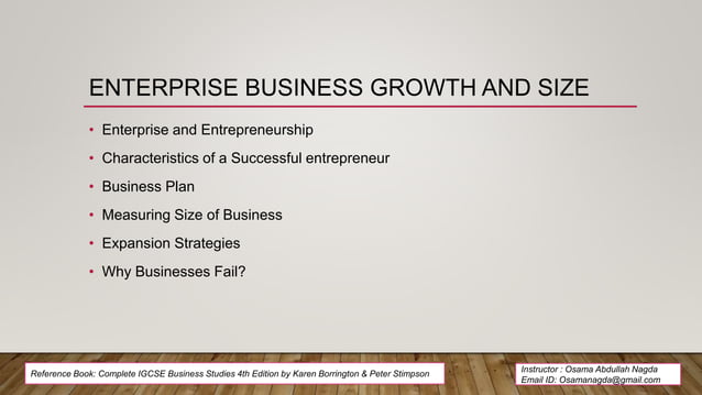 3 enterprise business growth and size | PPTX | Business Administration ...
