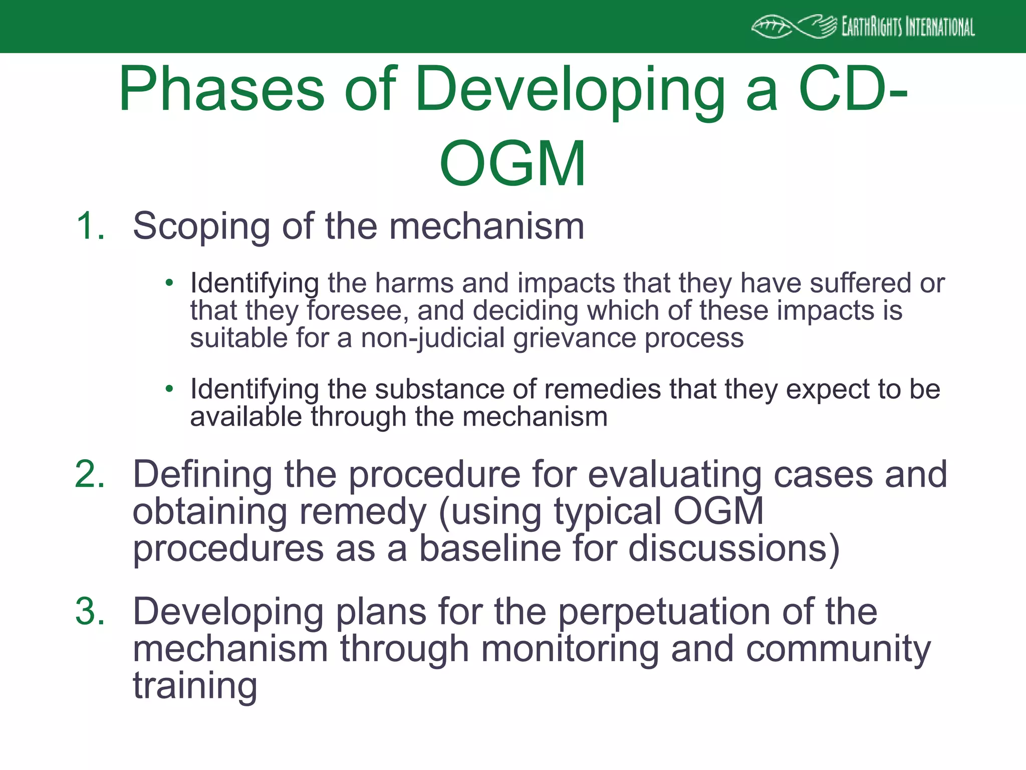 Community-Driven Operational Grievance Mechanism (OGM) | PPTX
