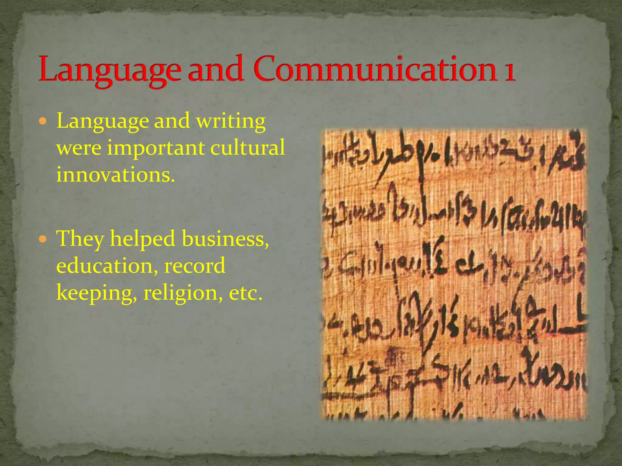 3e river valley civilization language and communication | PPT