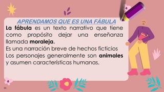 3EROS LA FÁBULA ppt explicativo de los elementos de la fabula | PPTX