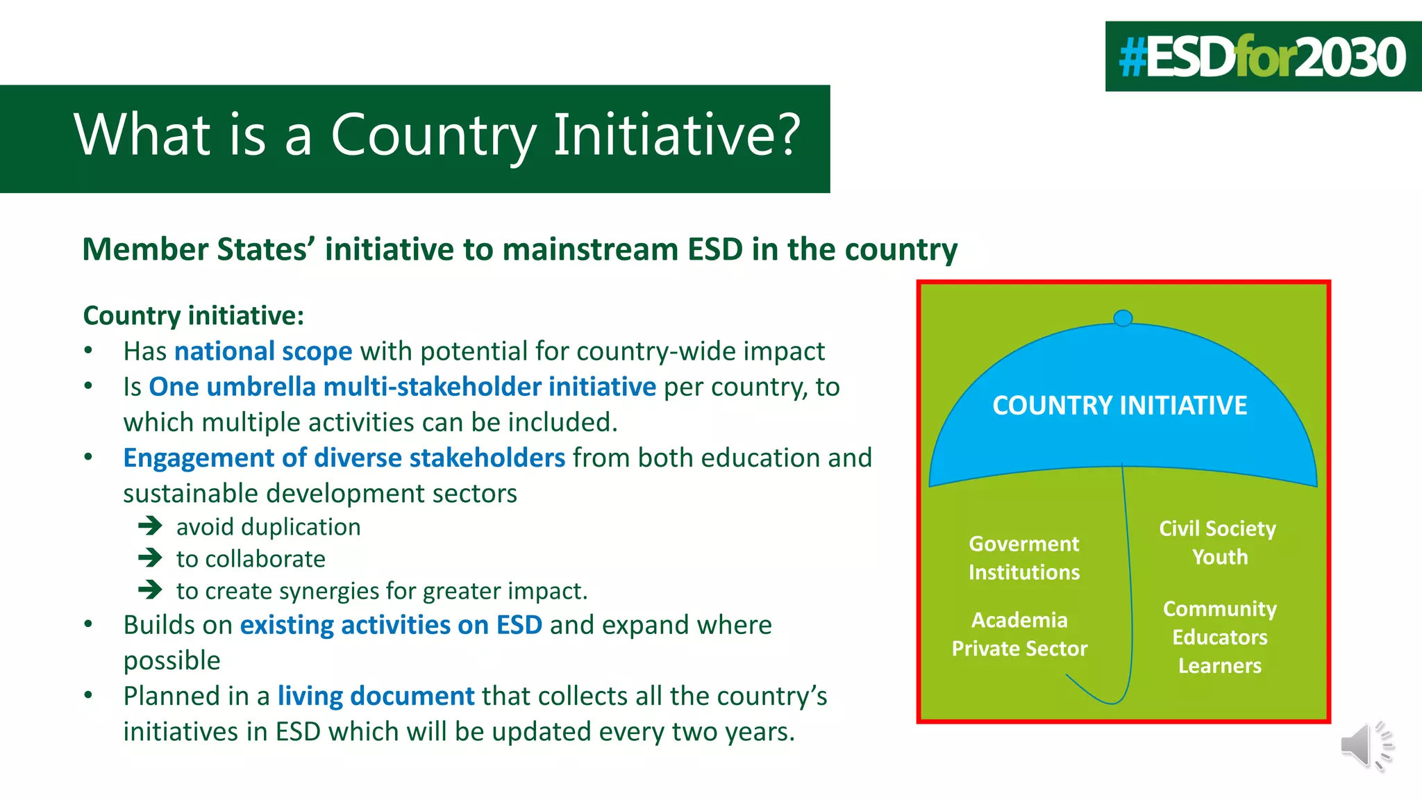 ESD for 2030 Country Initiatives | PDF