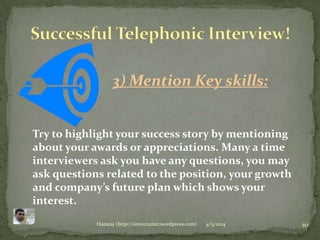3 essentials for a successful telephonic interview | PPT