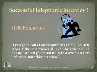 3 essentials for a successful telephonic interview | PPT
