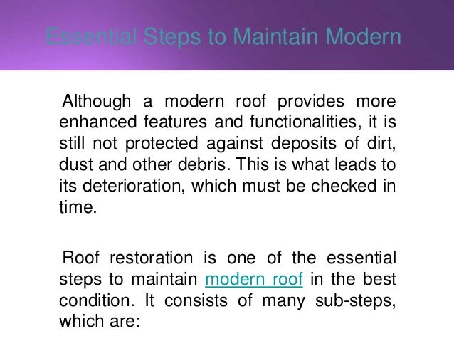 3 essential sub steps of modern roof restoration