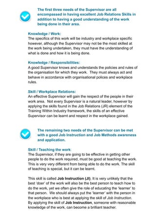 3 essential supervisory skills and lean business | PDF