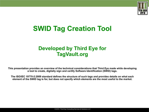 SWID Tag Creation Tool | KEY