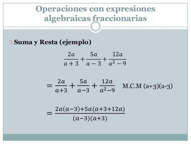 Operaciones Algebraicas