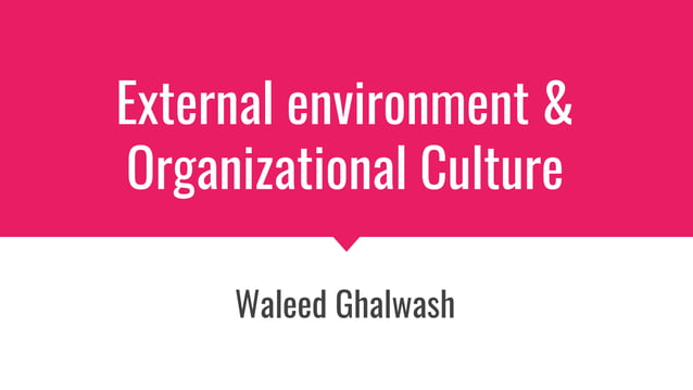 (3) External environment and organizational culture | PPT