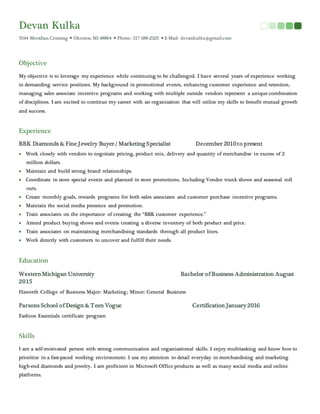 Devan Kulka Resume | PDF