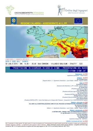 Locandina - Seminario SISMI.CA Regione Calabria 02 Luglio 2015_rev_ | PDF