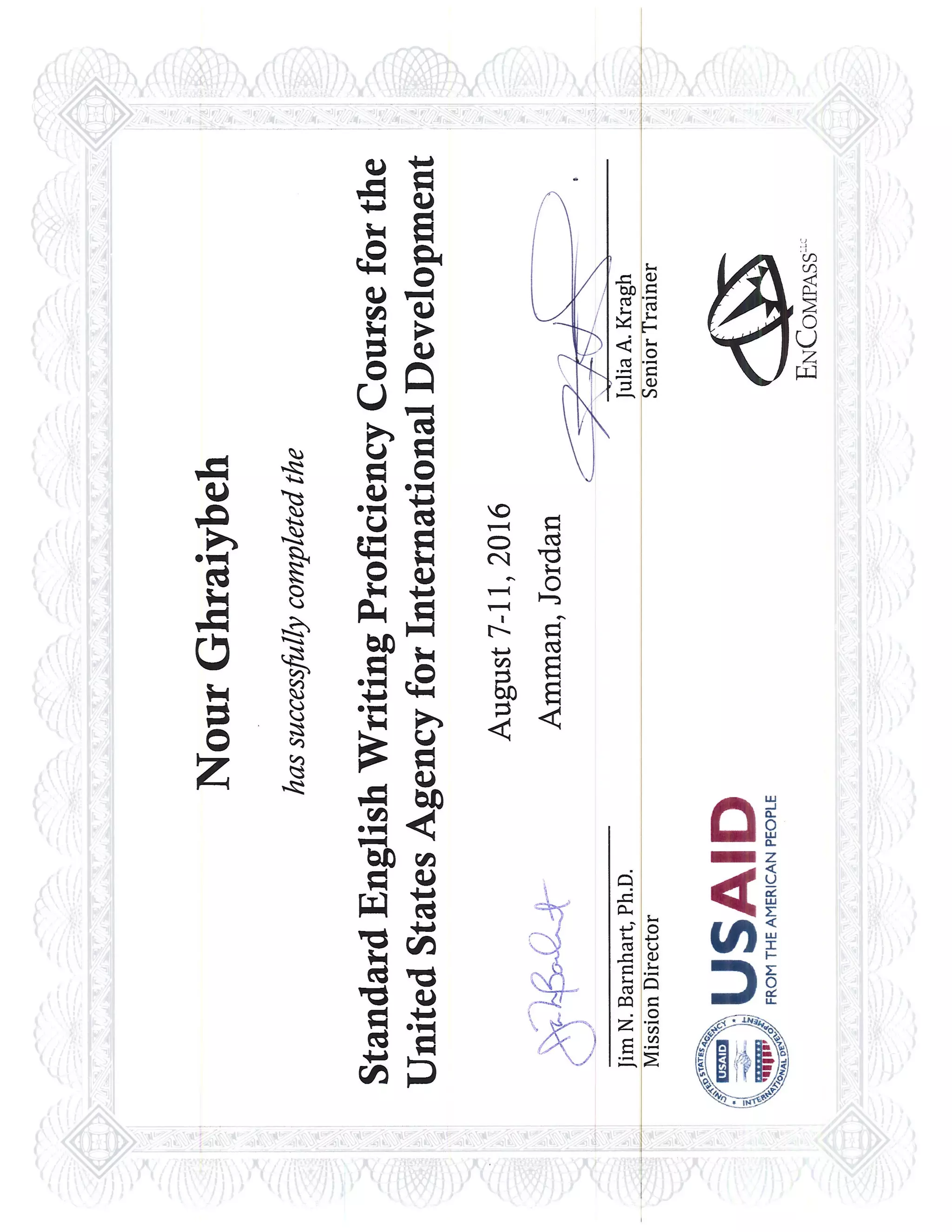 ENGLISH WRITING PROFICIENCY COURSE CERTIFICATE | PDF